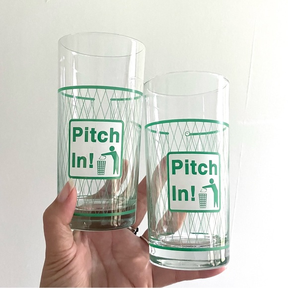 Vintage | Kitchen | Vintage Pitch In Pop Art Novelty Drinking Glasses ...